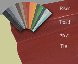 Orbitread One-Piece Rubber Stair Tread and Riser Combo by American ...